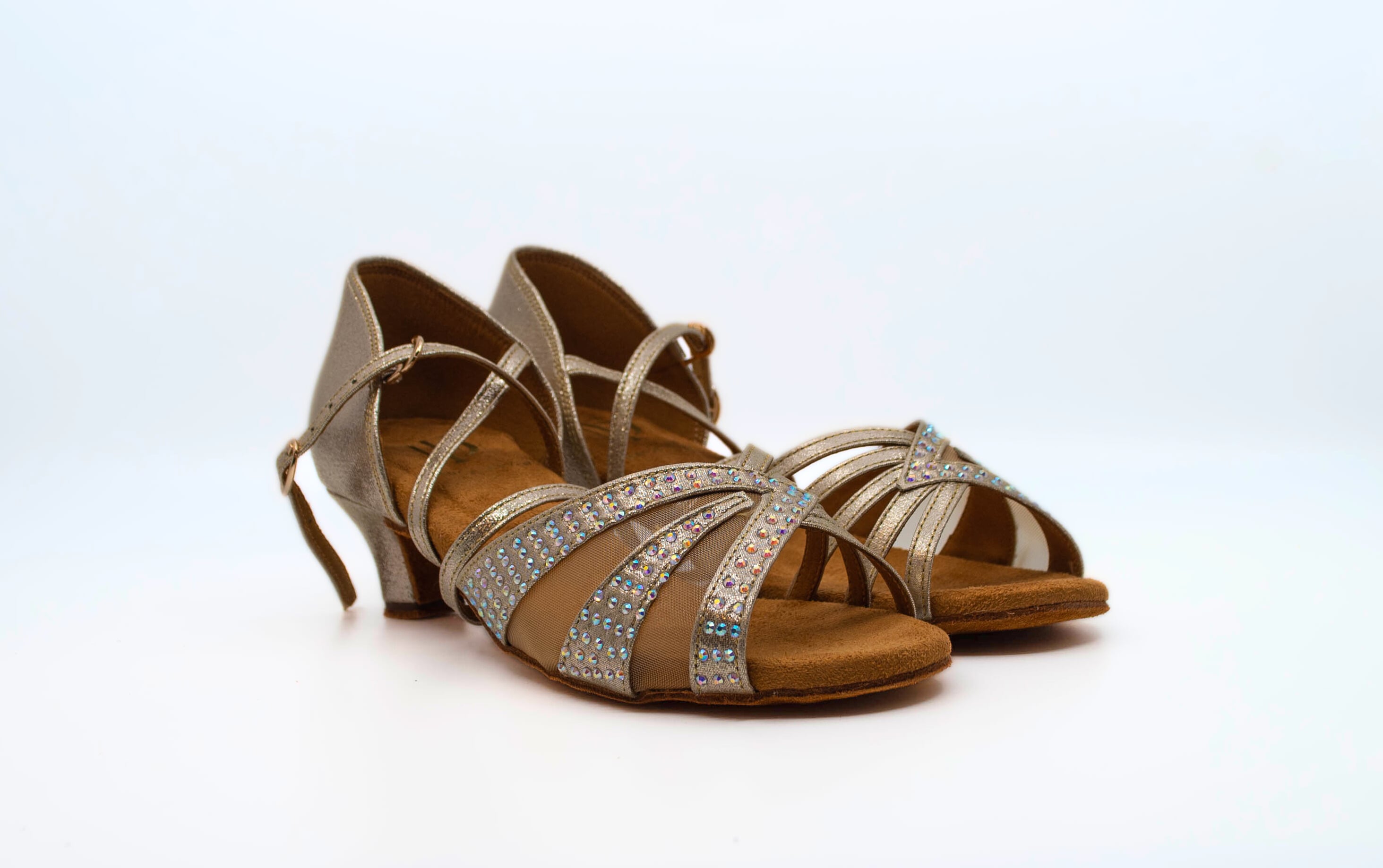S211G - Ladies, Unique Vamp, Peep Toe, 1.5 Inch Junior Heel, In Shimme ...