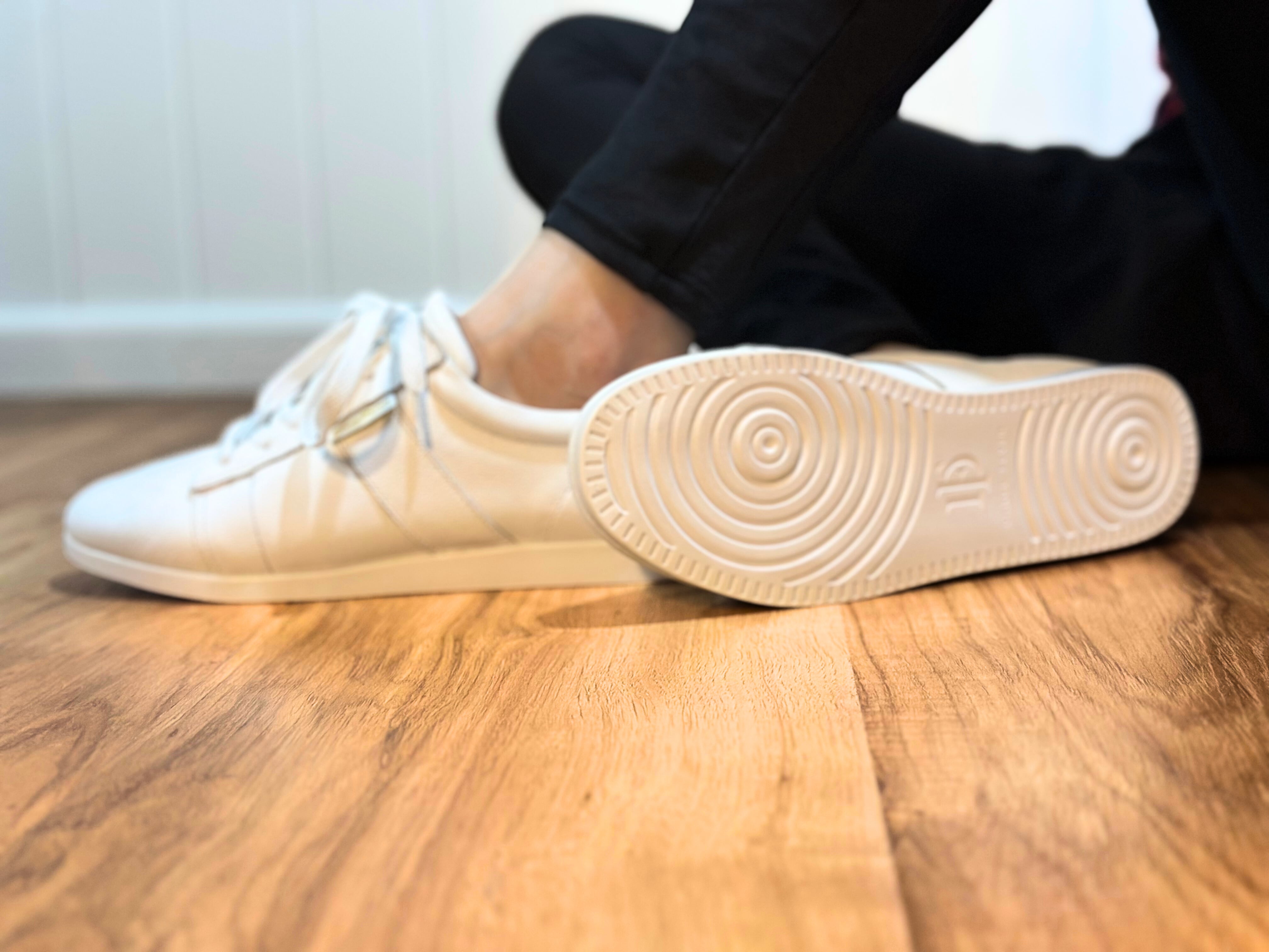 2306W - Ladies Dance Sneaker, In White Leather, With Dual Pivot Point ...